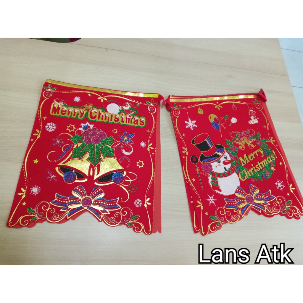 Jual Rumbai Christmas / Rumbai Natal Bludru Glitter (1063) | Shopee ...