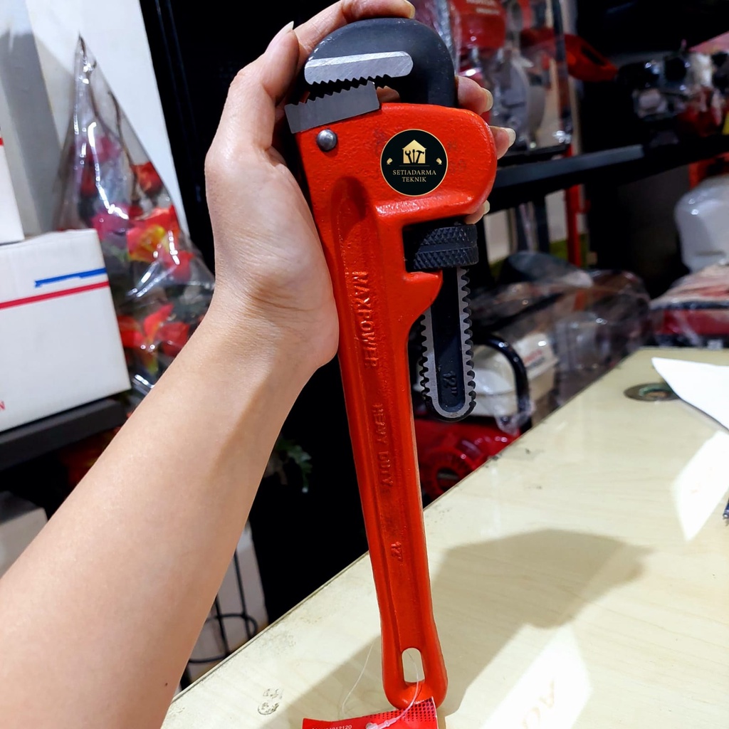 Jual KUNCI PIPA SUPER HEAVY DUTY 12"INCH 300MM MAXPOWER//PIPE WRENCH WG ...