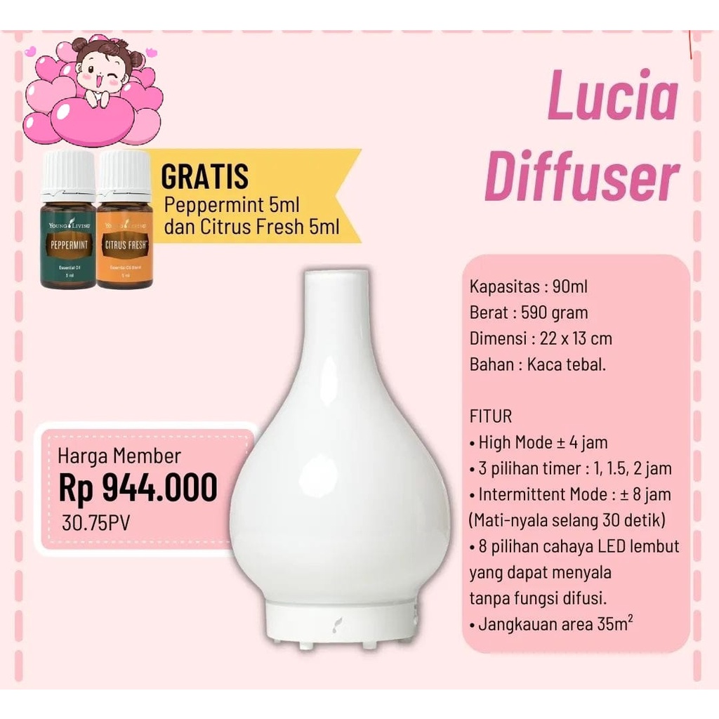 Jual YOUNG LIVING ESSENTIAL OIL | LUCIA DIFFUSER | TIDAK FREE OIL ...