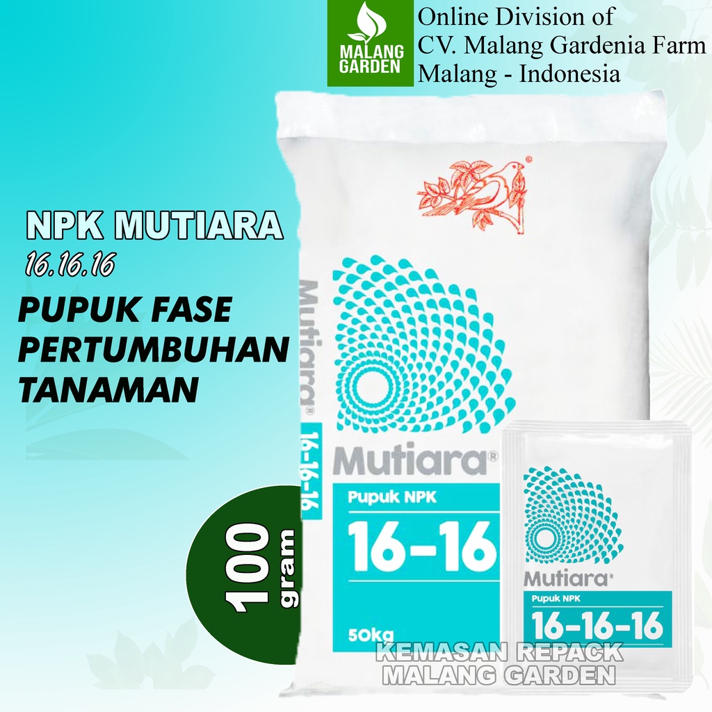 Jual REPACK Pupuk NPK Mutiara 16-16-16 100gram | NPK Mutiara 100 gram | Shopee Indonesia