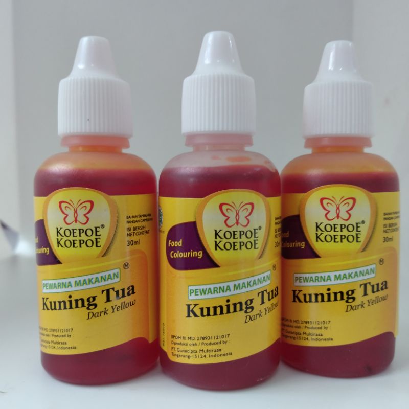Jual pewarna makanan kuning tua 30 ml (koepoe-koepoe) | Shopee Indonesia