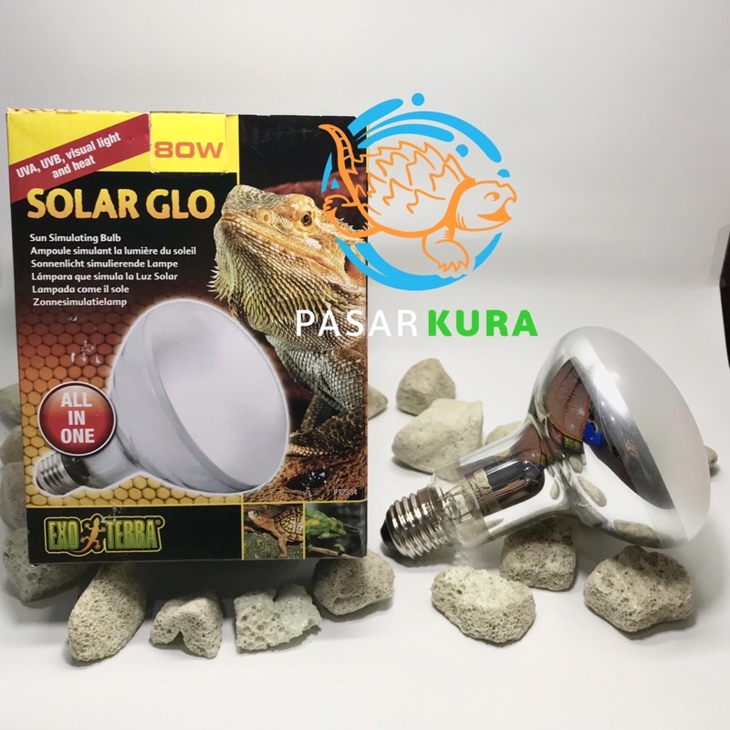 Jual Lampu Exoterra Solar Glo 80w 125w Lampu UVA UVB Reptile Kura Sulcata Pardalis Aldabra Kura ...