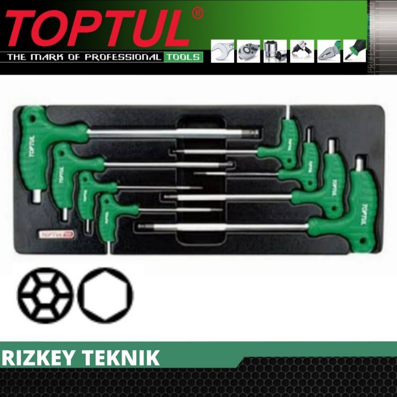 Jual L-Type Two Way Ball Point & Hex Key Wrench Set Toptul GAAT0803 ...