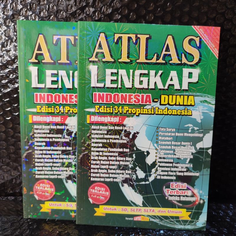 Jual Atlas Lengkap - Atlas Indonesia dan Atlas Dunia Edisi 34 Provinsi ...