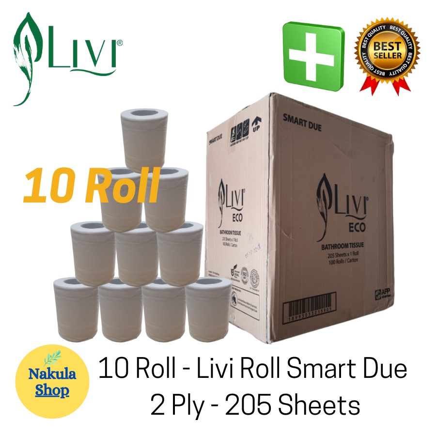 Jual GROSIR 1 DUS Tissue Livi Roll Smart Due / Tisu Toilet Non Emboss ...