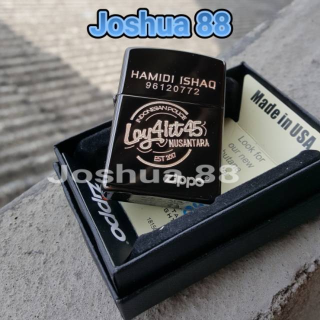 Jual Zippo Korek Api Custom Ukir Logo Loyalitas Indonesia Police Bisa ...