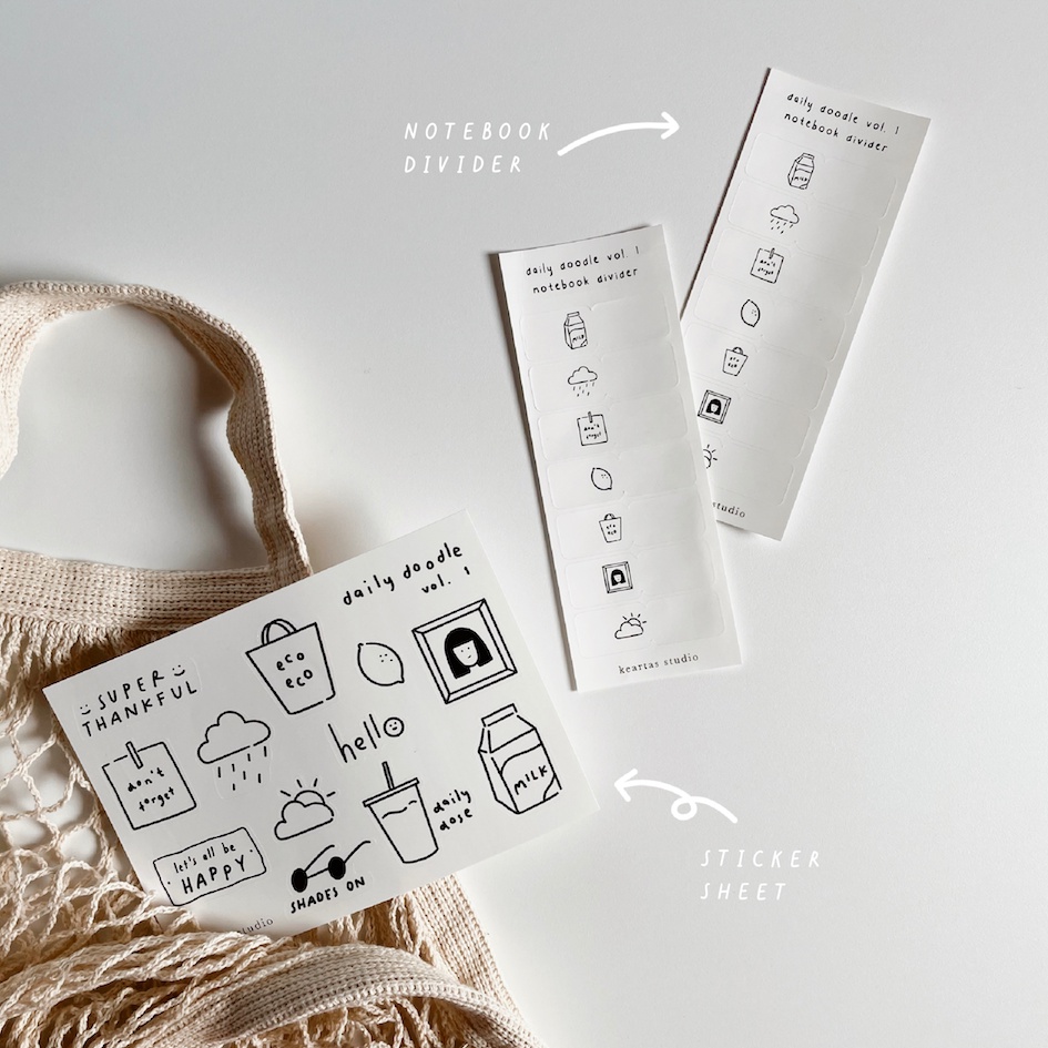 Jual Daily Doodle Vol. 1 Stickers Sheet and Notebook Divider | Shopee ...