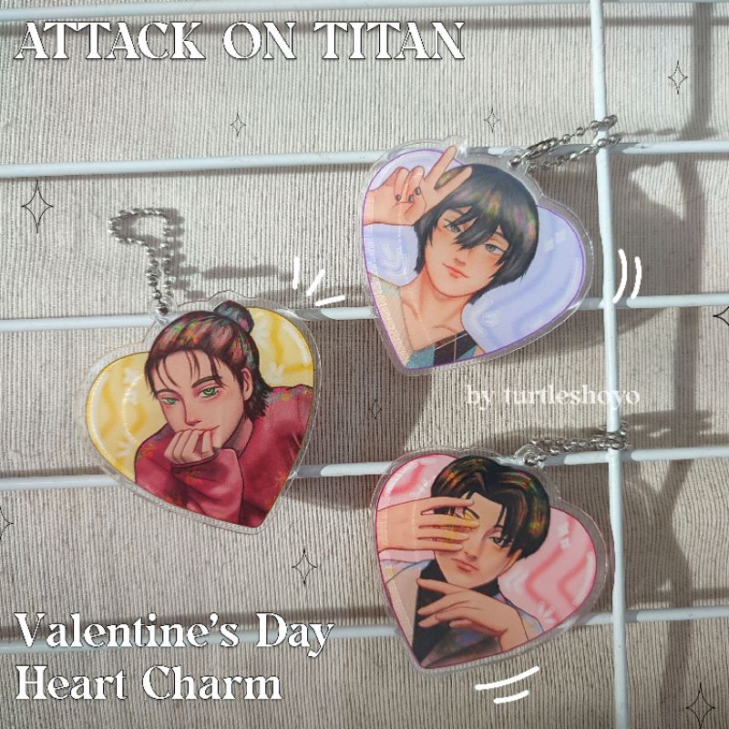 Jual Attack on Titan (AOT/SNK) Valentine's Day Heart Charm (READY STOCK ...