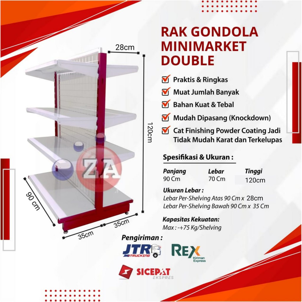 Jual Rak Toko Gondola Minimarket Double 4 Susun Ambalan Murah ...