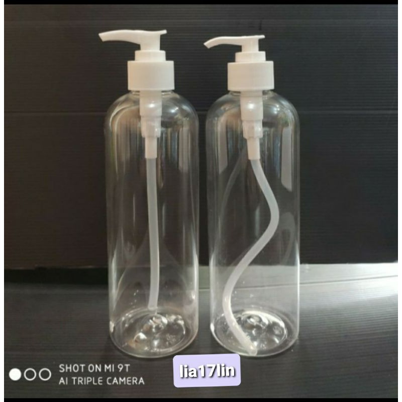 Jual Botol Pump 500ML Panjang Tebal Bening Botol Plastik Pump Tebal Berkualitas | Shopee Indonesia