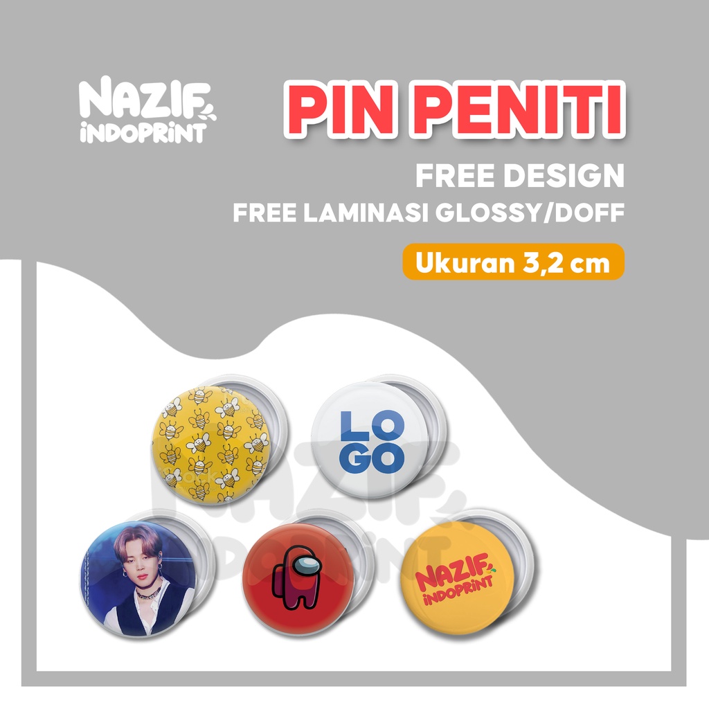 Jual Pin Peniti Custom Design / Pin Peniti 2,5 cm / Pin Peniti 3,2 cm ...