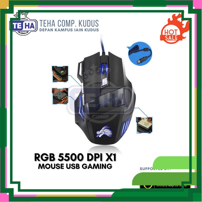 Jual Mouse Gaming RGB 3200 5500 DPI Silent Version Mouse Game LED | Shopee Indonesia