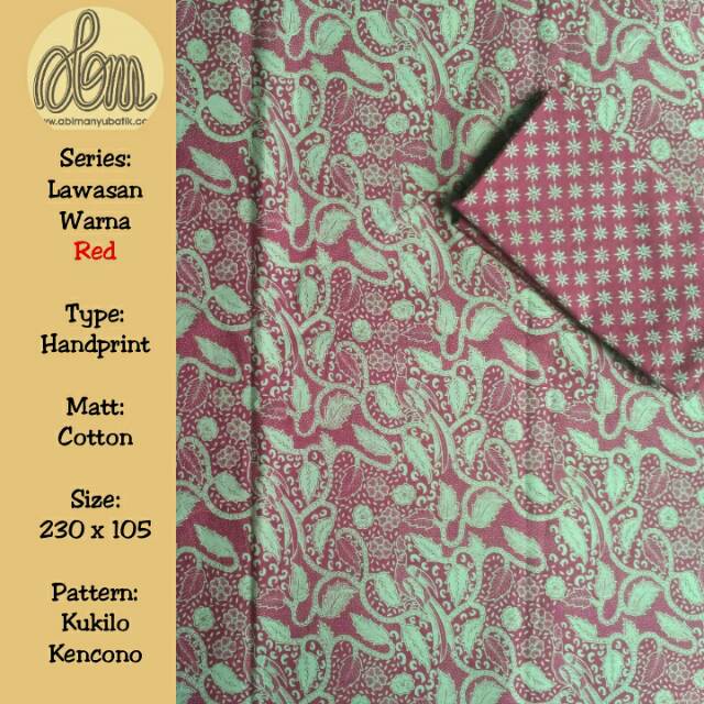 Jual Kain batik lawasan warna merah motif kukilo Kencono | Shopee Indonesia
