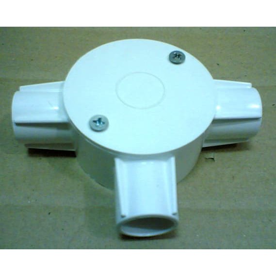 Jual Tee Dus PUTIH 20 mm Cabang 4 Lubang I Duradus Kabel Listrik BULAT ...