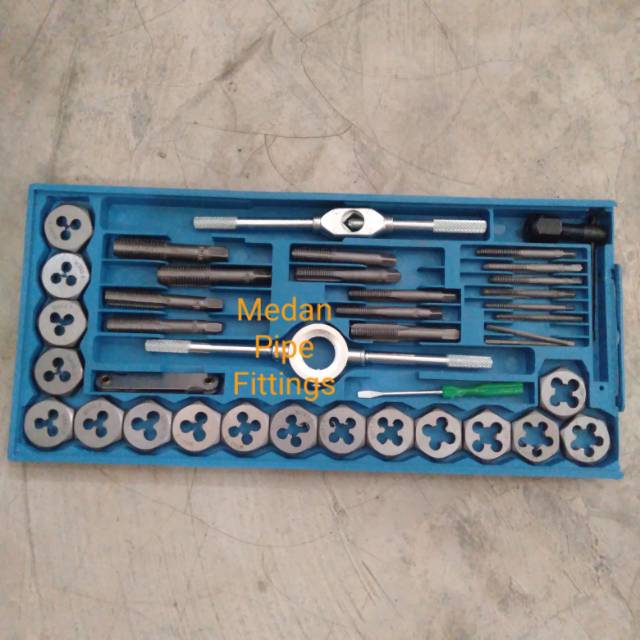 Jual Tap dan Senai Set 40 pcs Hand Taps and Dies Set drat ulir mur Baut ...