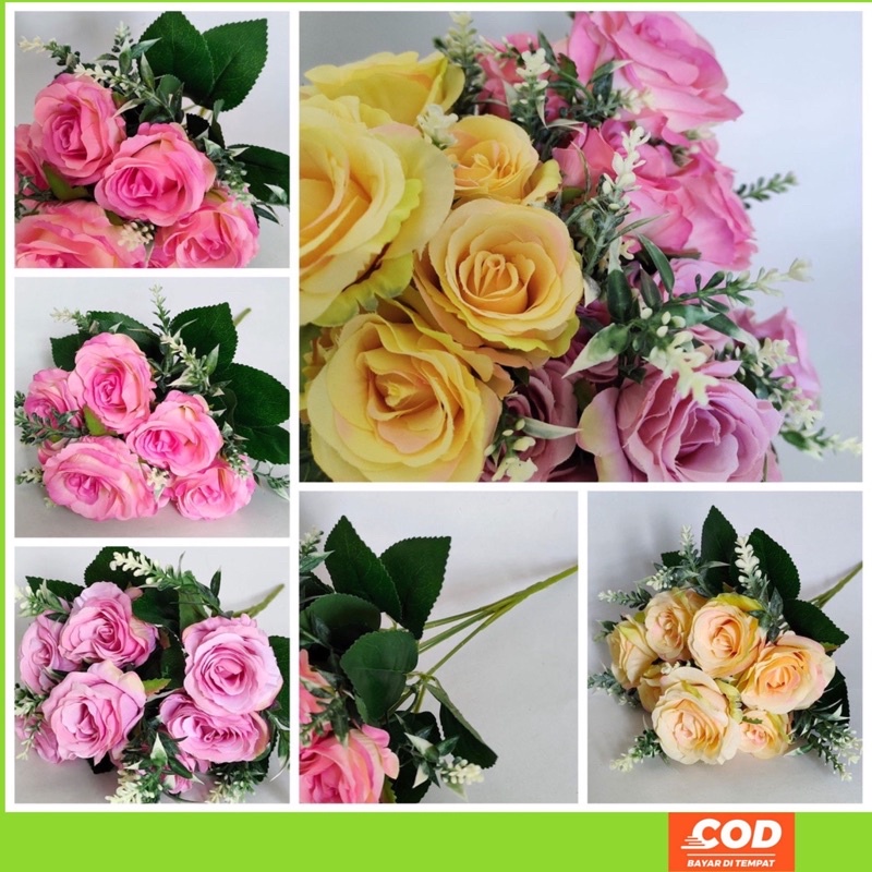 Jual Bunga Plastik Mawar Peony :)7 tangkai 7 kuntum bunga hias bunga ...