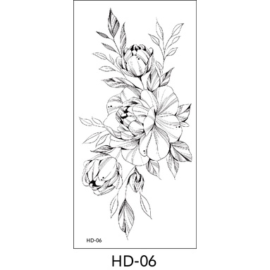 Jual 1 Lembar Temporary Tattoo Sticker Motif Bunga Fresh Waterproof ...