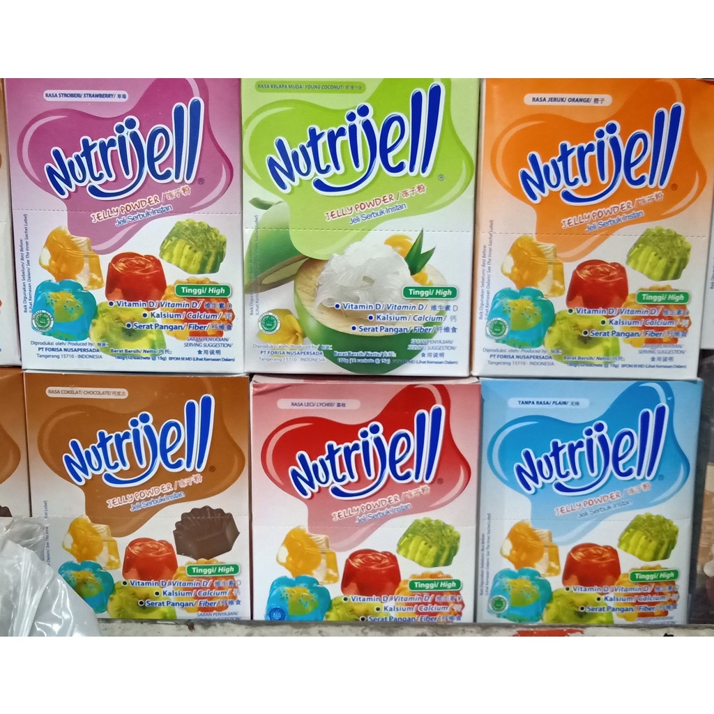 Jual Nutrijell Nutri Jell kemasan 1 dus box isi 12 sachet @ 15gram ...