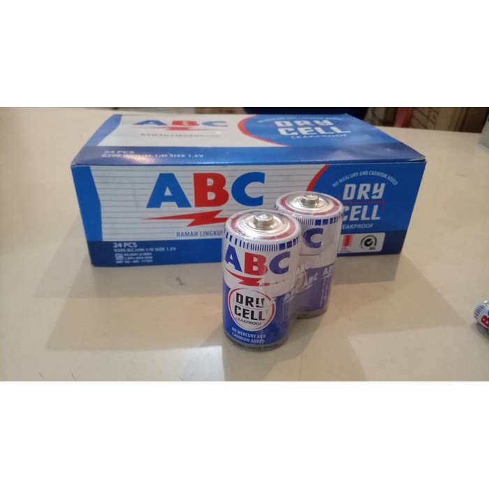 Jual Baterai / Battery Ukuran Besar R20 D Merk ABC Biru ( Isi 2 buah ...