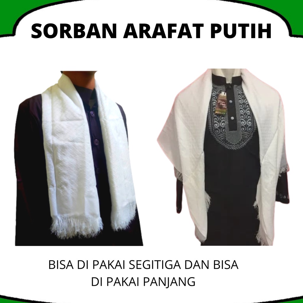 Jual Sorban Arafat Putih I Sorban Putih I Imamah Sholat | Shopee Indonesia