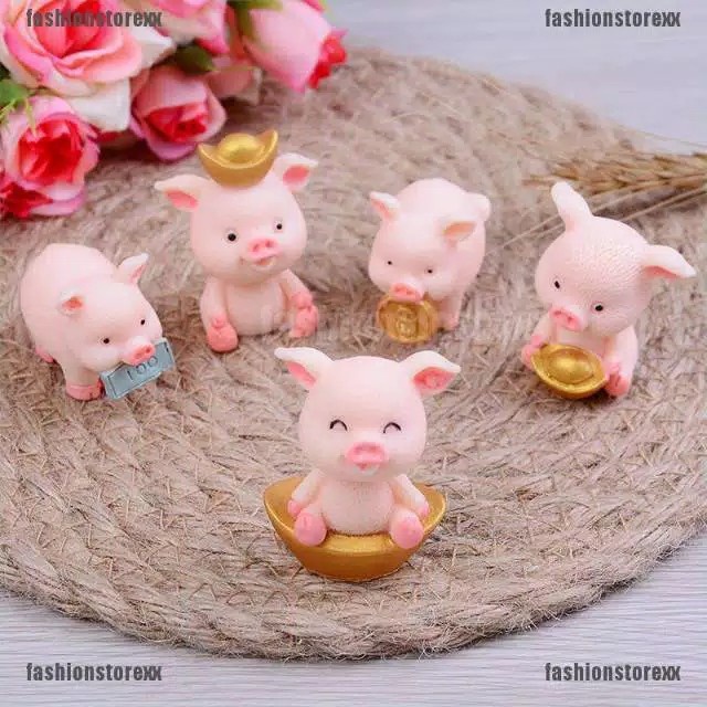 Jual Miniatur- Miniatur 5Pcs Pig Family Hobi Pajangan Koleksi Patung ...
