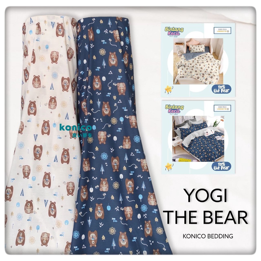 Jual KONICO Bahan Kain Sprei katun Motif tabur Anak YOGI THE BEAR | ELBHE STAR CATRA GROW ...