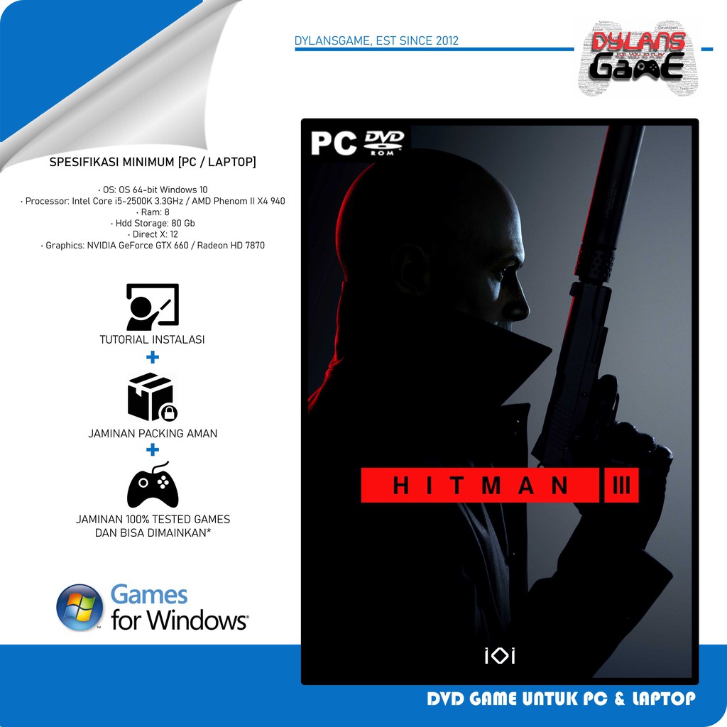 Jual Hitman 3 PC Kaset DVD Game PC Laptop | Shopee Indonesia