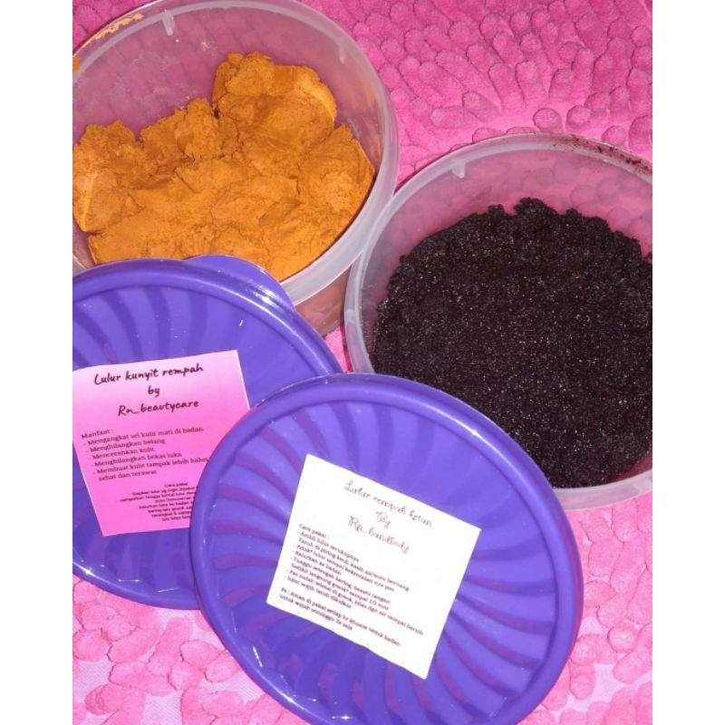 Jual Paket lulur ( lulur kunyit rempah + lulur rempah ketan ) 200gr ...