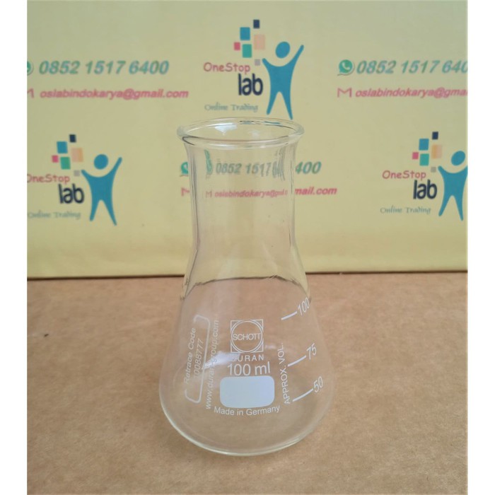 Jual DURAN Erlenmeyer glass WN 100 ml Labu Erlenmeyer leher lebar ...