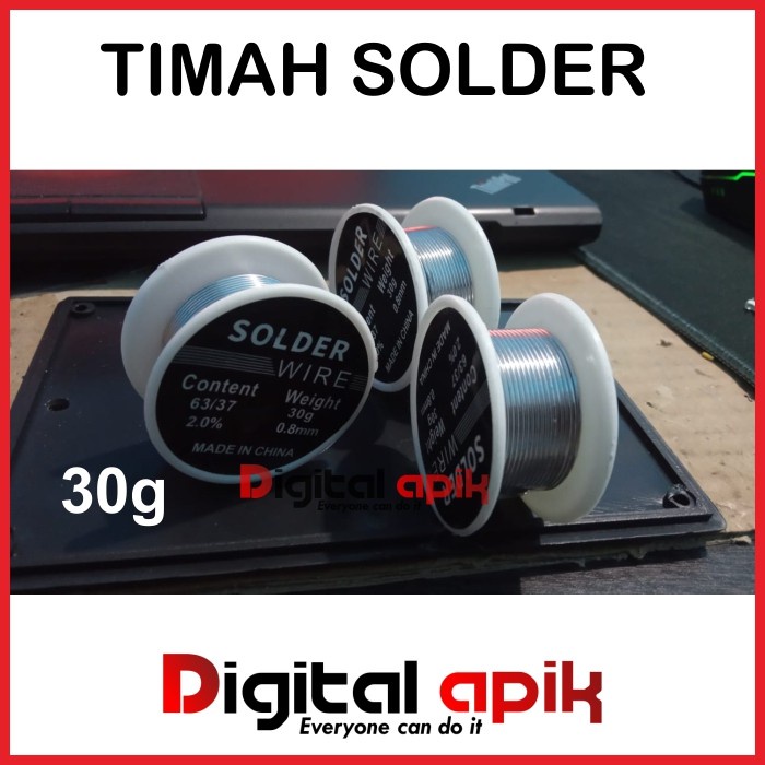 Jual Timah Tenol Tinol SOLDER Iron Soldering 30g 0.8mm Bagus Roll ...