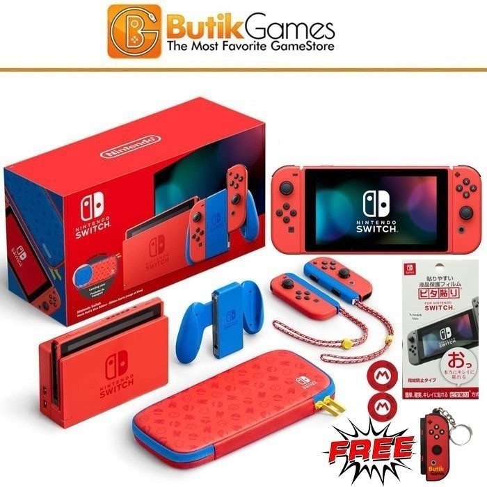 Jual Nintendo Switch Console V2 Mario Red Blue Edition | Shopee Indonesia