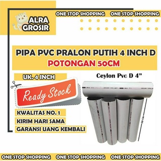 Jual Potongan Pipa Pralon Pvc Putih Ukuran 1 2 3 4 iNCH Panjang 50 Cm Murah PIPA PVC PRALON ...