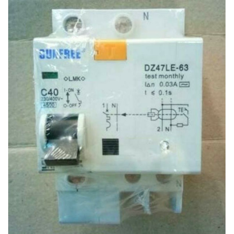 Jual ELCB/RCCB 1 Phase 2 Pole C40 Original SNI | Shopee Indonesia