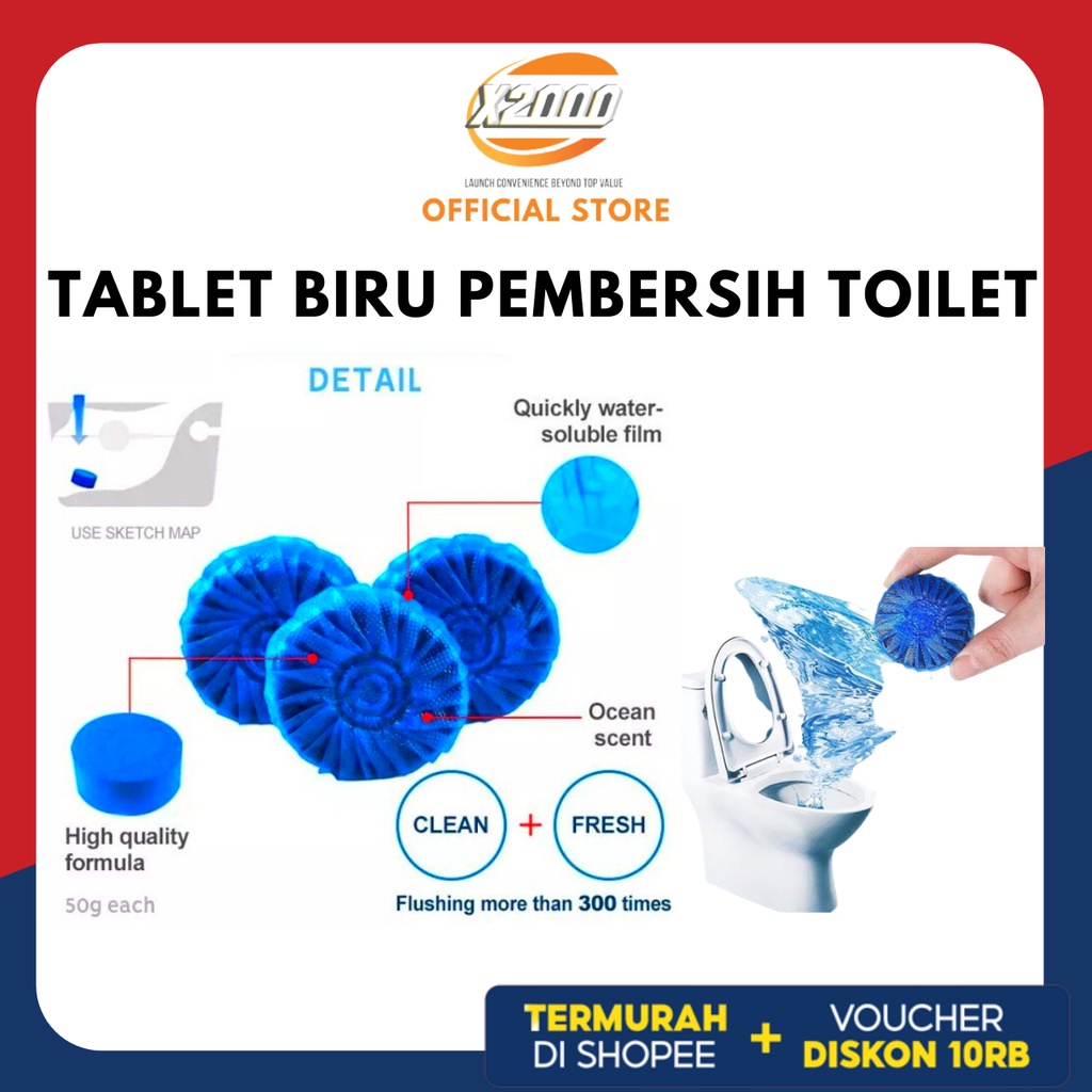 Jual Tablet biru pembersih toilet penyegar kloset blue cleaner anti bau ...