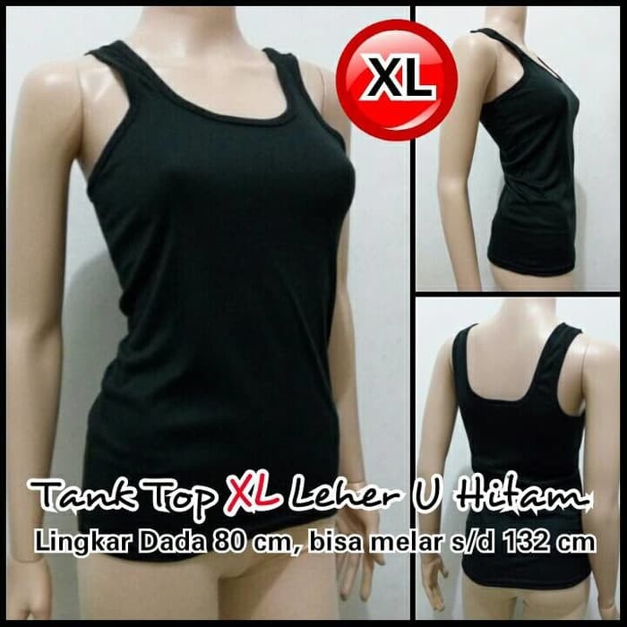 Jual Tank Top Xl Leher U Hitam - Melar | Dalaman | Tanktop | Tengtop ...