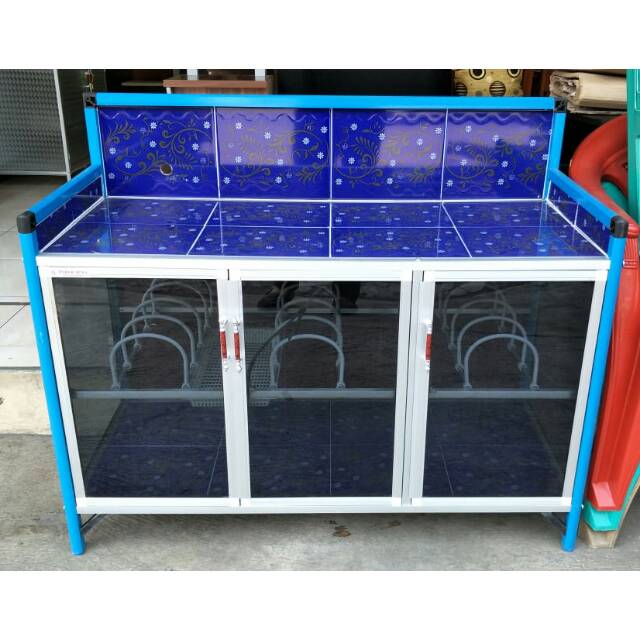 Jual Meja Kompor + Rak Piring Plat Keramik 3 Pintu Alumunium MKR3-149 ...