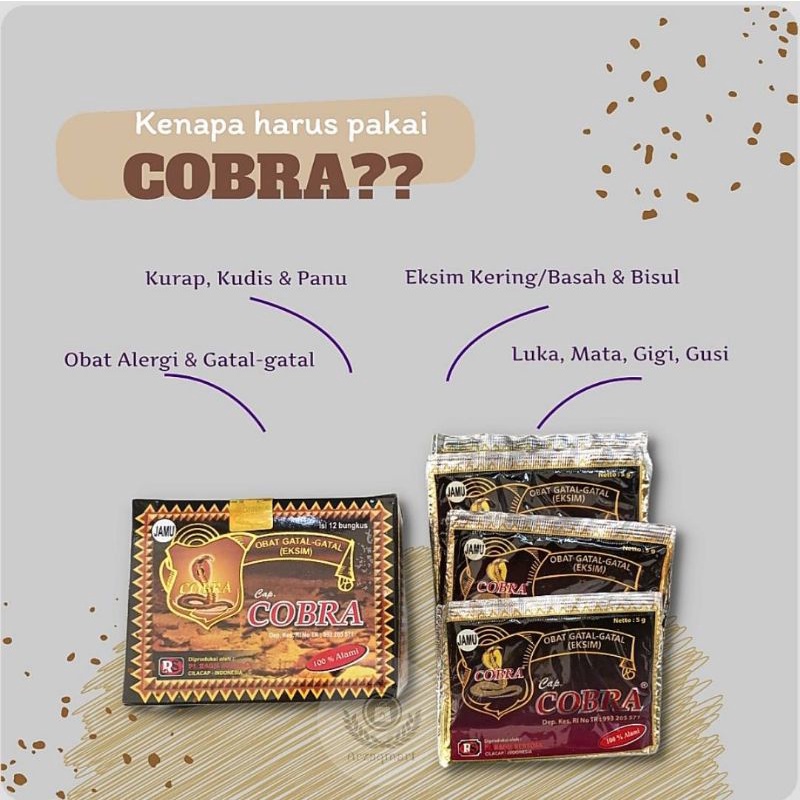Jual OBAT GATAL-GATAL, SAKIT GIGI, SAKIT GUSI & SAKIT MATA CAP COBRA 1 BOX ISI 12 SACHET ...