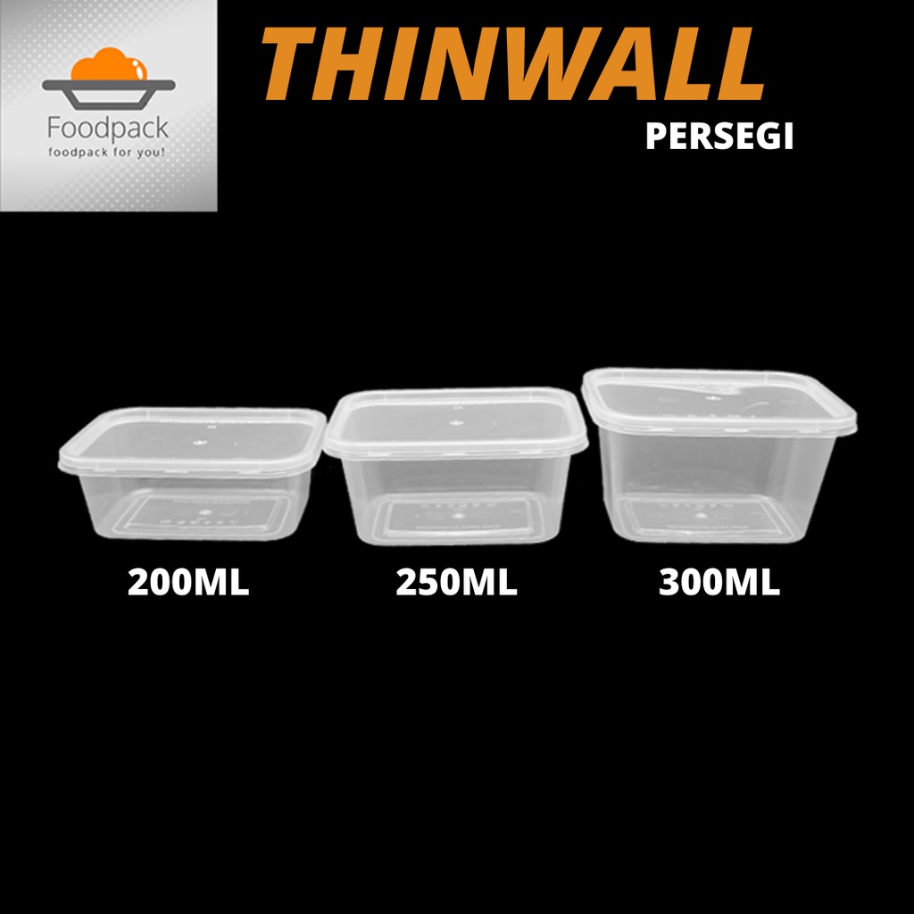 Jual Thinwall Persegi Panjang Ukuran Kecil Wadah Plastik Anti Bocor