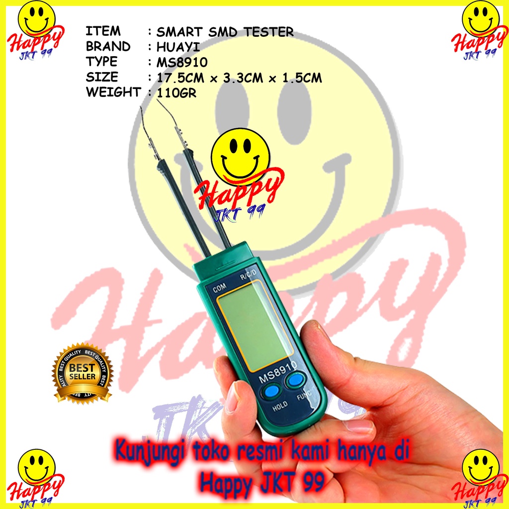 Jual [ HAPPY JKT 99 ] SMART ESR SMD TESTER MASTECH HUAYI MS-8910 MS8910 ...