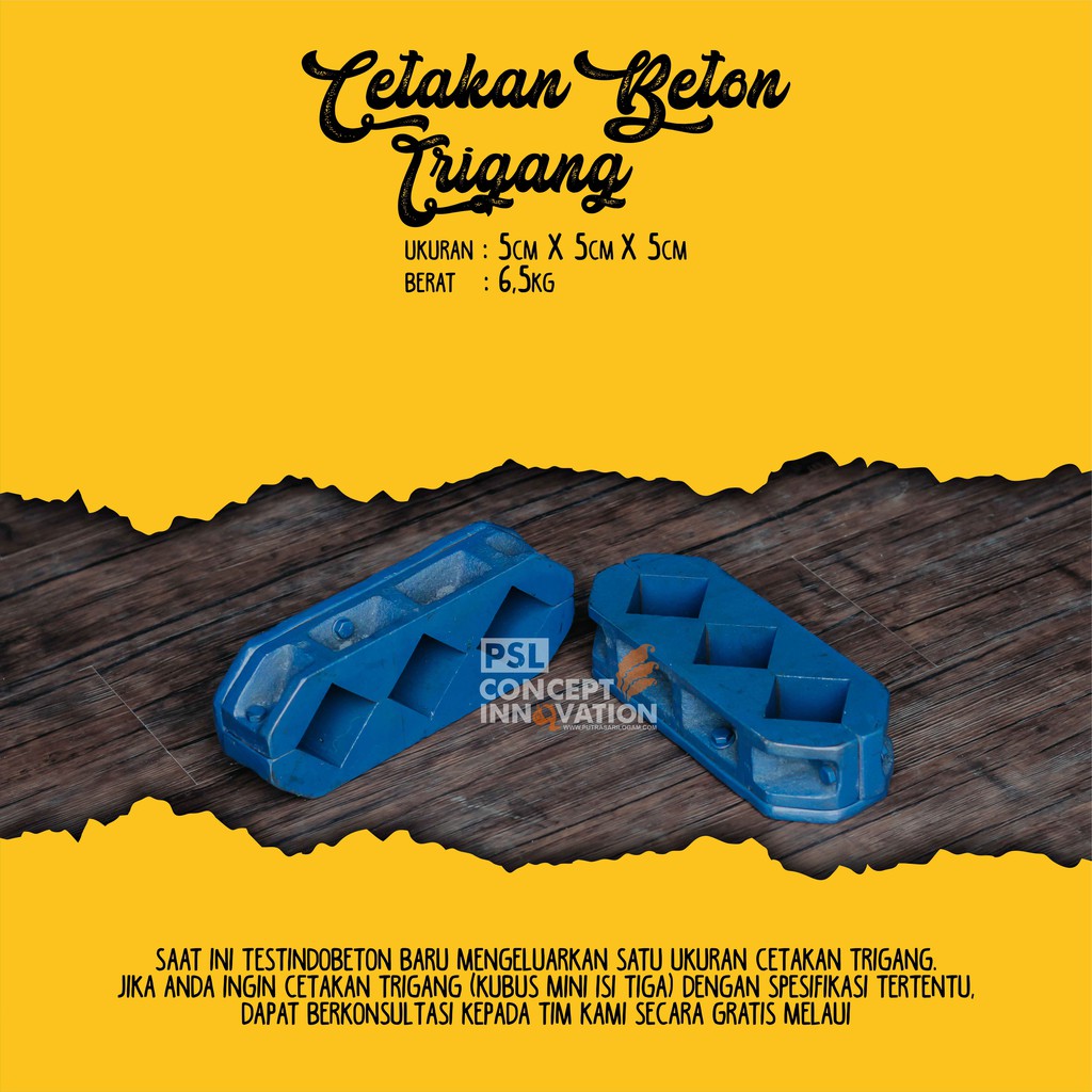 Jual CETAKAN BETON TRIGANG/MORTAR 5x5x5 BESI CORAN PADAT | Shopee Indonesia