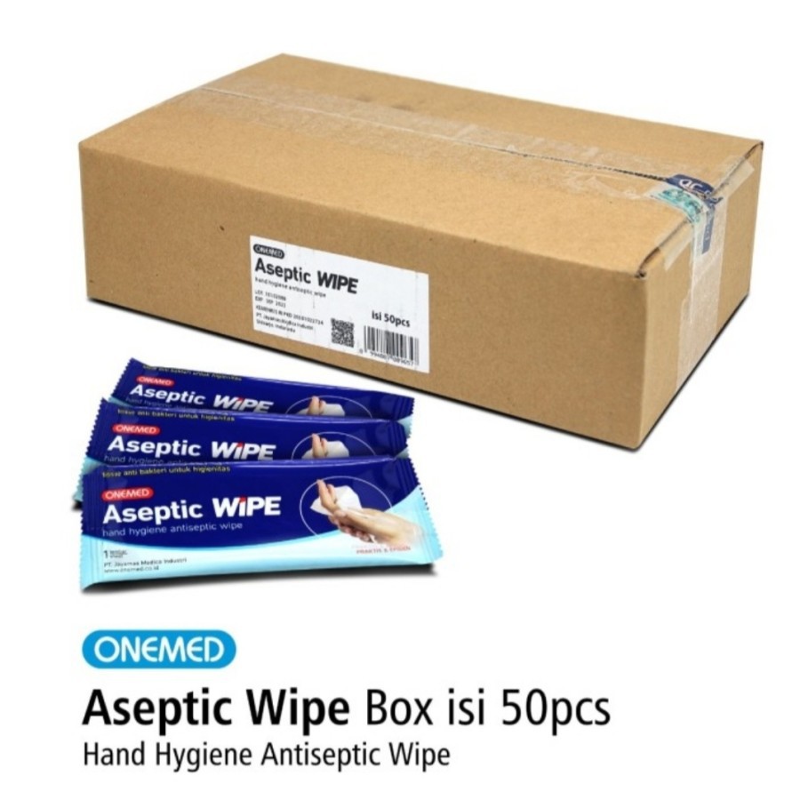 Jual ASEPTIC WIPE ONEMED TISSUE HAND HYGIENE ANTISEPTIC WIPE ISI 100 ...