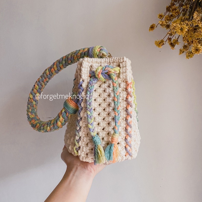 Jual MEDIUM - Caterpillar Macrame Bucket Bag / Tas Makrame | Shopee ...