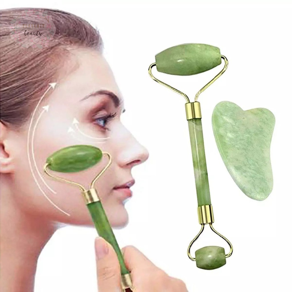 Jual Jade Roller / Gua Sha Batu Giok Alat Pijat Muka Wajah / Facial ...