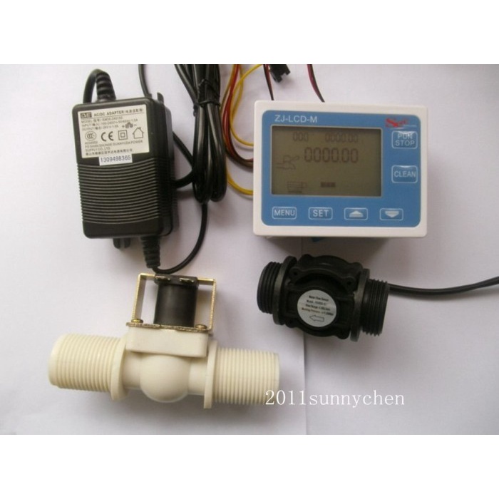 Jual G1-Water Flow Control LCD Display+Flow Sensor +Solenoid valve ...