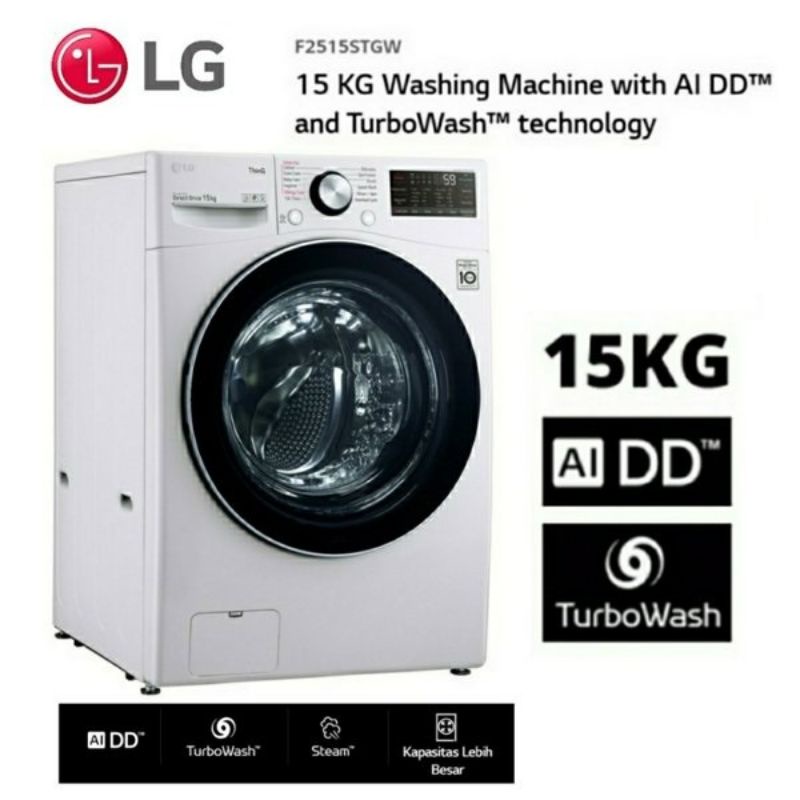 Jual MESIN CUCI LG 1 TABUNG FRONT LOADING 15 KG F 2515 STGB | Shopee Indonesia