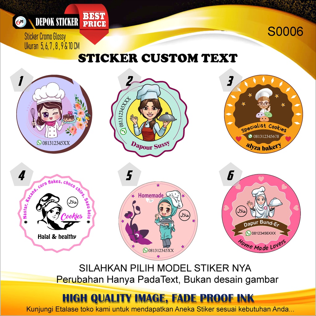 Jual STIKER LABEL MAKANAN UKURAN CUSTOM | Shopee Indonesia