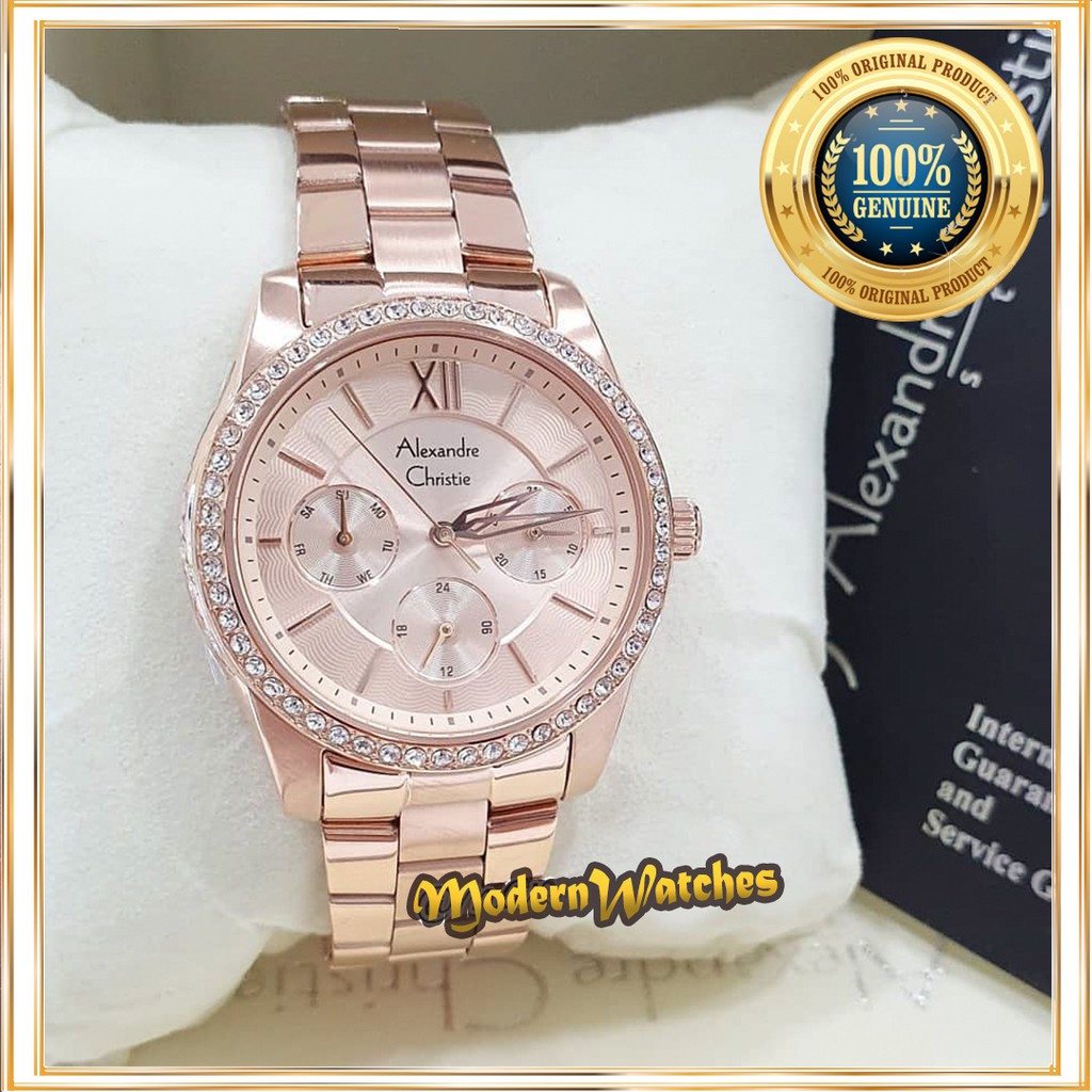 Jual Jam Tangan Original Alexandre Christie AC 2827 / 2A51 / 2A46 Wanita Black Rosegold Biru ...