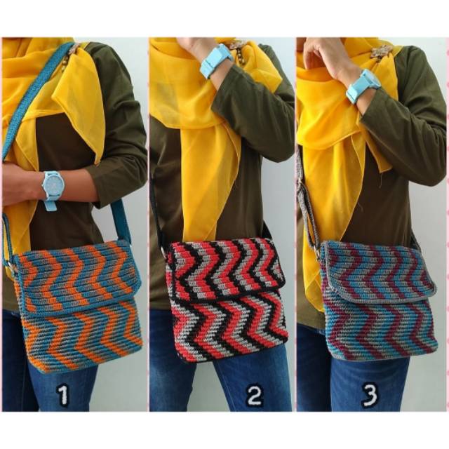 Jual Tas rajut nilon CURVA FULL RAJUT | Shopee Indonesia