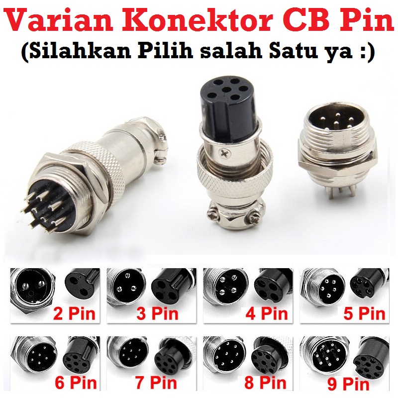 Jual [HAEBOT] Jack Konektor Connector CB 2 3 4 5 6 7 8 Pin Male Female GX16 16mm Plug Socket ...