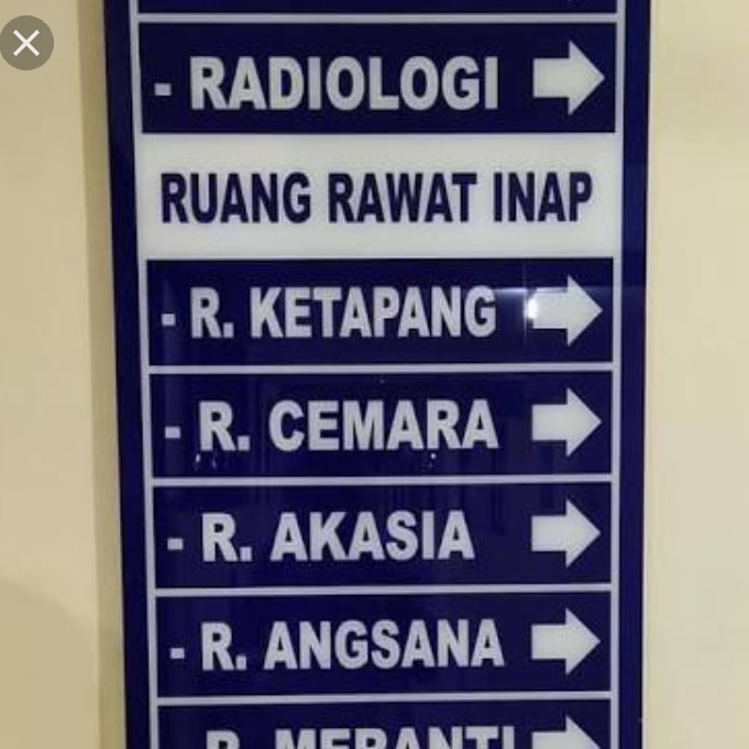 Jual akrilik a3 sign board tanda direktori arah ruang rumah sakit hotel ...
